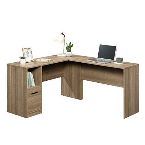 Sauder Beginnings L-Shaped Desk, L: 51.02" x W: 59.06" x H: 28.50", Summer Oak Finish