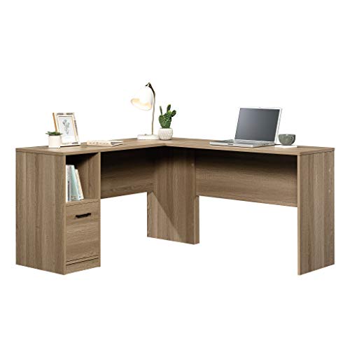 Sauder Beginnings L-Shaped Desk, L: 51.02" x W: 59.06" x H: 28.50", Summer Oak Finish