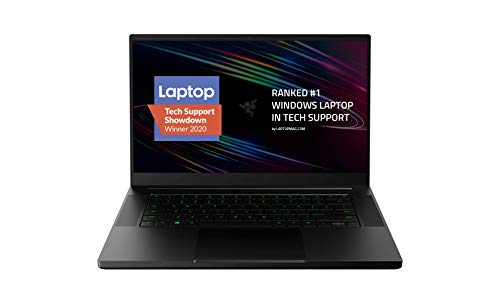 Razer Blade 15 Base Gaming Laptop 2020: Intel Core i7-10750H 6-Core, NVIDIA GeForce RTX 2060, 15.6" FHD 1080p 144Hz, 16GB RAM, 512GB SSD, CNC Aluminum, Chroma RGB Lighting, Thunderbolt 3, Black