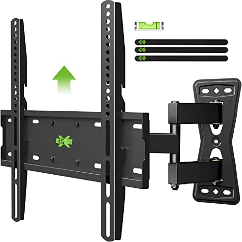 USX MOUNT Full Motion TV Wall Mount for Most 26-55in TV, Pre-Assembled Wall TV Bracket with Swivel Tilt Extension Height Setting, TV Centering & Corner Design, Up to VESA 400x400mm, Load 80 lbs