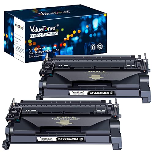 Valuetoner Compatible Toner Cartridge Replacement for HP 26A CF226A 26X CF226X Used for Pro M402n M402dw M402dn Pro MFP M426fdw M426dw Printer ( Black, 2 Pack )