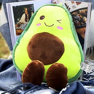 AASSOO 16.5 Inch Snuggly Stuffed Avocado Fruit Soft Plush Toy Hugging Pillow Gifts for Kids, Girl, Boy, and Friends Christmas