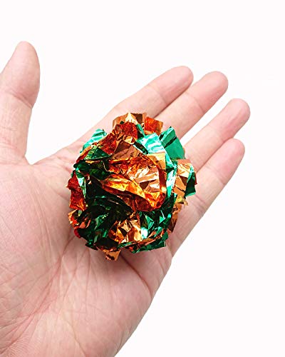 16 Pack Mylar Crinkle Balls for Cats, Crinkle Balls Cat Toys