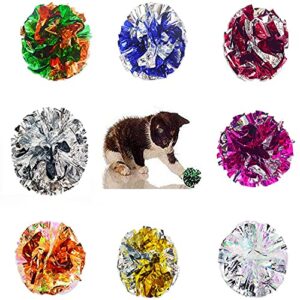 16 Pack Mylar Crinkle Balls for Cats, Crinkle Balls Cat Toys