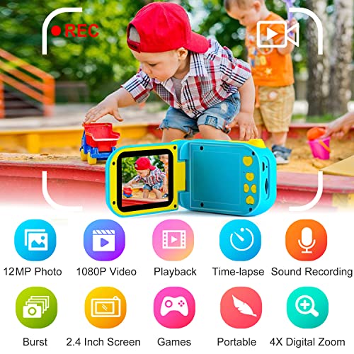 AILEHO Kids Camera for Boys Camera-Kids Video Camera-Kids Digital Camera-Kids Camcorder-Children Digital Camera Toddler Camera 12M 1080P Kids Video Recorder for Birthday Gift and Christmas Toy Blue