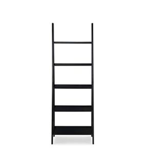 Linon Archdale Wood Ladder Bookshelf in Black