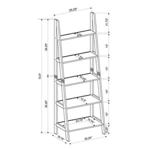 Linon Archdale Wood Ladder Bookshelf in Black