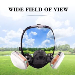 AUWOD 17in 1 Reusable Full Face Respirator Widely Used in Paint Sprayer, Chemical,Woodworking,Dust Protector