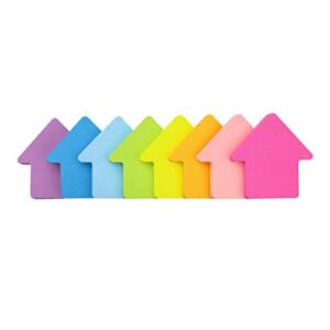 Arrow Shape Sticky Notes 8 Color Bright Colorful Sticky Pad 75 Sheets/Pad Self-Sticky Note Pads (8 Pads)