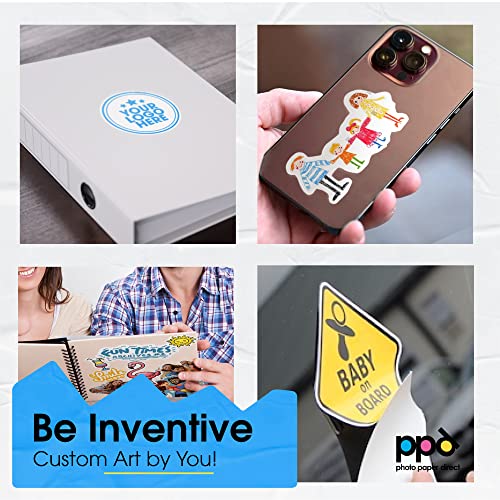 PPD 11x17 Inkjet Matte Self Adhesive Vinyl Sticker Paper Photo Quality PREMIUM Commercial Grade 4.7mil Instant Dry Scratch and Tear Resistant x 10 Sheets (PPD-381-10)