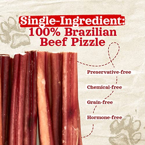 Natural Farm Odor-Free Select Bully Sticks, (6-Inch, 1-Pound), Hand Selected for Consistent Thickness, 100% Beef Pizzle Dog Chews, Fully Digestible, High Protein, Best Dental Treats