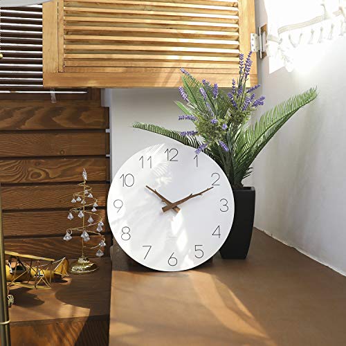 mooas Flatwood Twig Wall Clock, 12" Wood Wall Clock Non-Ticking Silent Decorative Wall Clock Battery Operated Wall Clock Indoor Clock Clock for Home Living Room Kitchen Bedroom Office School Hotel