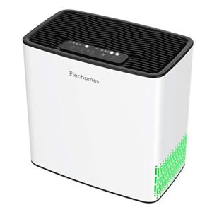 elechomes p1801 air purifier for dust pollen pets hair allergies smokers, h13 true hepa filter, auto mode, air quality sensor, 269ft², desktop air purifier for home, bedroom, living room, white