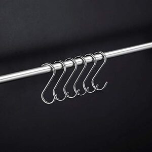 YOUNTHYE 100 Pack 2.8 inch S Hooks for Hanging Stainless Steel S Hooks Bulk Sliver Small S Hooks Rack Hangers Heavy Duty S Hanging Hangers Hooks for Kitchen, Work Shop, Bathroom, Garden