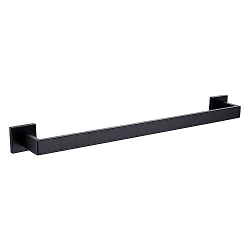 TASTOS 23.6 Inch Black Single Towel Bar Rack, SUS 304 Stainless Steel Bathroom Towel Bar Heavy Duty Towel Holder Kitchen Towel Rod, Wall Mount with Screws Towel Bar Rod Matte Black Finish