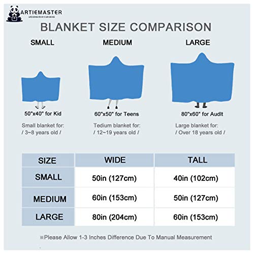 ARTIEMASTER Axolotl Hooded Blanket Soft and Lightweight Flannel Throw Suitable for Use in Bed, Living Room and Travel 80"x60" for Audlt