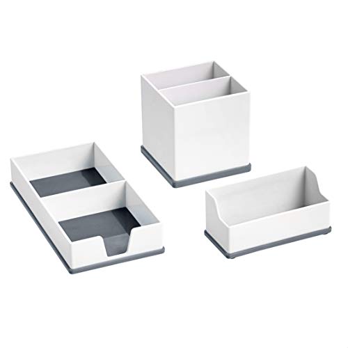 Amazon Basics Desk Organization Set - Grey and White