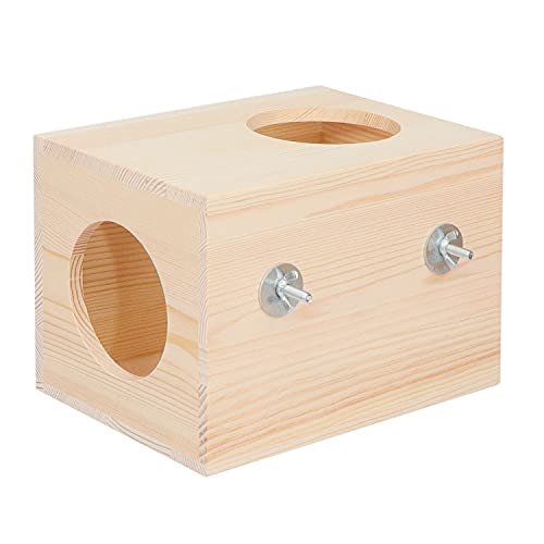 C-LIGHT Pet Chinchilla Hut Hideout Natural Wooden Small Animal Hideout for Chinchilla Squirrel Sugar Gliders (B)