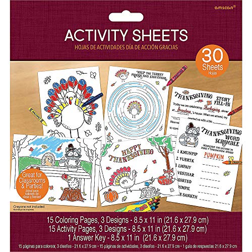 Thanksgiving Activity Sheets | 8 1/2" x 11" | 1 Set