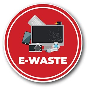 e waste trash can recycle compost kitchen recycling vinyl sticker car bumper decal