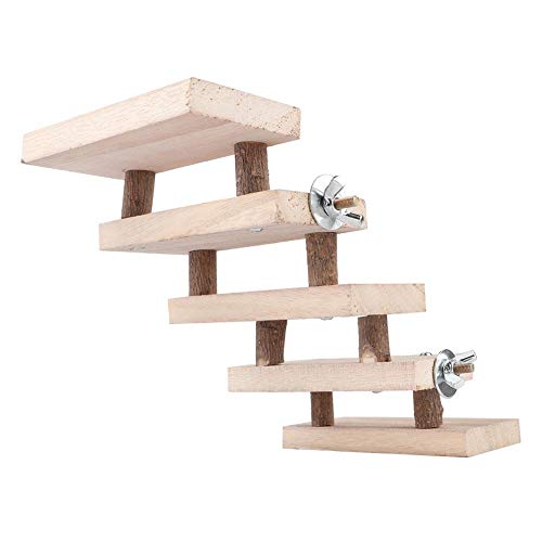 5 Layers Pet Hamster Wooden Climbing Ladder Cage Wood Ladder Natural Wood Hamster Ladder Toy Climbing Stairs Pet Toys Gift Cage Accessories