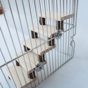 5 Layers Pet Hamster Wooden Climbing Ladder Cage Wood Ladder Natural Wood Hamster Ladder Toy Climbing Stairs Pet Toys Gift Cage Accessories