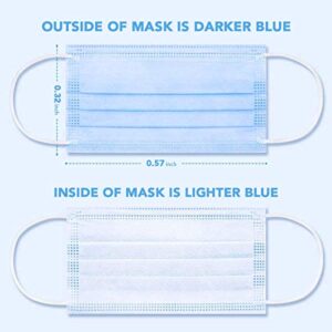 Face Masks, 3 Layer, Adult, Blue, 50 packs come with independent box packages, by DXLOVER fullfilled by amazon, Large