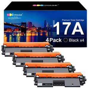 gpc image compatible toner cartridge replacement for hp 17a cf217a compatible with laserjet pro m102a m102w pro mfp m130nw m130a m130fn m130fw series printer tray (4 black)