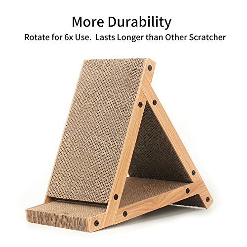 FUKUMARU 3 Sided Vertical Cat Scratching Post, Triangle Cat‘s Scratch Tunnels Toy, Scratcher Ramp for Kitten Play Exercise