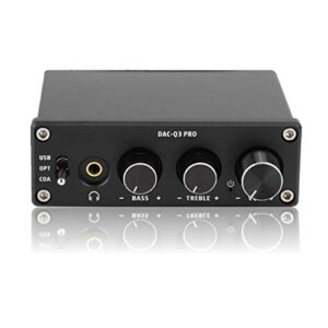 fiber/coax + pc-usb input dac decoder, with headphone amplifier audio decoding support for 3.5mm headphone(black)