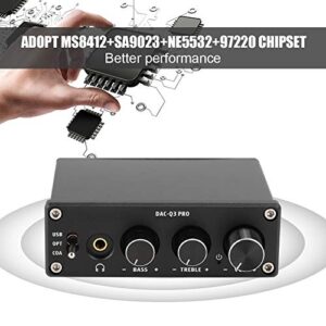 Fiber/Coax + PC-USB Input DAC Decoder, with Headphone Amplifier Audio Decoding Support for 3.5mm Headphone(Black)