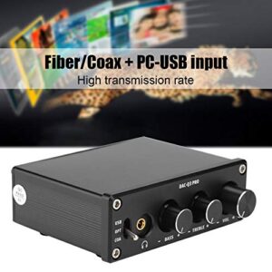 Fiber/Coax + PC-USB Input DAC Decoder, with Headphone Amplifier Audio Decoding Support for 3.5mm Headphone(Black)