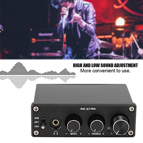 Fiber/Coax + PC-USB Input DAC Decoder, with Headphone Amplifier Audio Decoding Support for 3.5mm Headphone(Black)