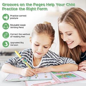 Magical Handwriting Workbooks Practice Copybook, Magic Calligraphy That Can Be Reused Handwriting Copybook Tracing Book (4books+Pens