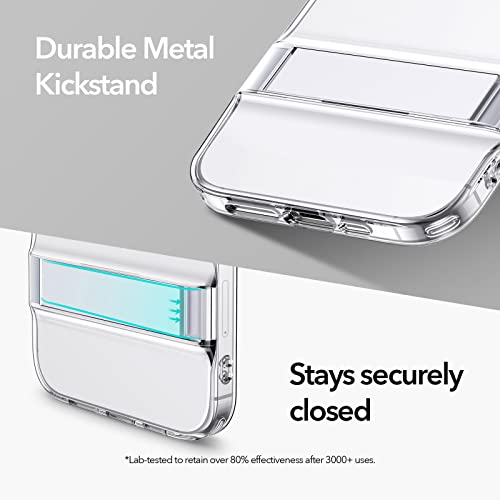 ESR Metal Kickstand Case Compatible with iPhone 12 Case/Compatible with iPhone 12 Pro Case (2020) [Patented Design] [Two-Way Stand] [Reinforced Drop Protection] Flexible TPU Soft Back, 6.1" - Clear