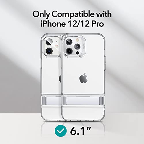 ESR Metal Kickstand Case Compatible with iPhone 12 Case/Compatible with iPhone 12 Pro Case (2020) [Patented Design] [Two-Way Stand] [Reinforced Drop Protection] Flexible TPU Soft Back, 6.1" - Clear