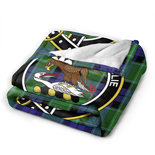 Jun2K Ultra-Soft Micro Fleece Blanket,Graham Tartan Clan Badge Throw Blanket Sheet 80"x60"