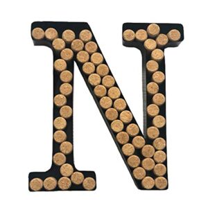 Decomil Wine Cork Holder (A-Z) (Letter N) | Decorative Wine Letters Cork Holder (N) | Wall Art Cork Holder Decor (N)