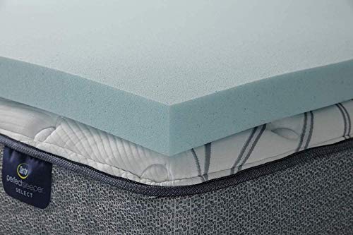 Serta ThermaGel Memory Foam Mattress Topper, Full, Blue