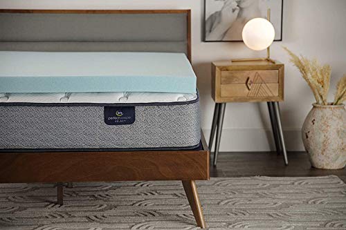 Serta ThermaGel Memory Foam Mattress Topper, Full, Blue