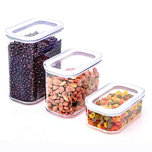 Glad Food Storage Containers Airtight with Lids | Stackable Canisters for Cereal, Pasta, Baking Supplies | Kitchen Pantry Organization | Assorted Sizes, Set of 3, Clear