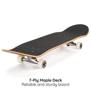 Osprey Skateboards for Beginners | 31 x 8 Inch Adult Skateboard with 7 Layer Canadian Maple Deck, Double Kick Concave Skateboard for Riding and Tricks, Multiple Designs