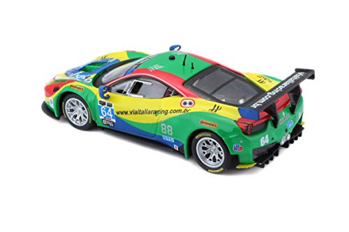 Bburago B18-36305 1:43 Ferrari Racing 458 Italia GT3 2015, Green #64