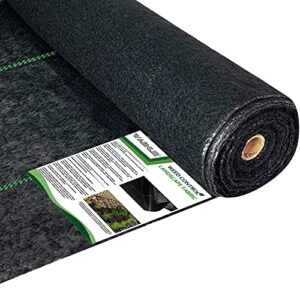 waenlir 5.8oz 20 year heavy duty weed barrier landscape fabric,premium durable weed blocker cover,outdoor gardening weed control mat 3ft x100ft