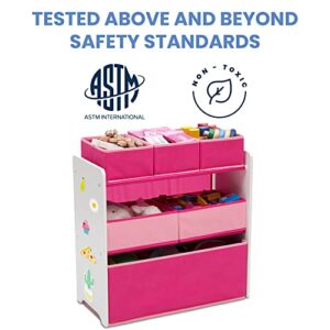 Delta Children Design and Store 6 Bin Toy Organizer, White/Pink