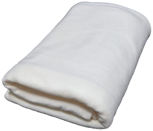 Marquis Mills Serenity Fleece Blanket/Bed, Sofa, Couch Throw Full Size - 100% Spun Polyester 320 GSM - Anti-Pill - Super Soft, Warm & Cozy 80 Inch x 90 Inch - Ivory