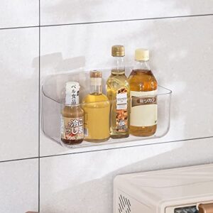 Ettori Shower Caddy Shower Organizer Wall Mounted Adhesive Shower Storage for Kitchen and Bathroom- Transparent Plastic