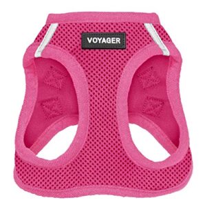 voyager step-in air dog harness - all weather mesh step in vest harness for small and medium dogs by best pet supplies - harness (fuchsia), small