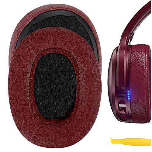 Geekria QuickFit Replacement Ear Pads for Skullcandy Crusher Wireless Crusher Evo Crusher ANC Hesh 3 Headphones Ear Cushions, Headset Earpads, Ear Cups Repair Parts (Deep Red)