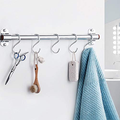 100 Pack 2.75 Inch S Hooks Stainless Steel S Shaped Hooks Heavy Duty S Hooks for Hanging Pans and Pots, Coffee Cups, Clothes, Plant, Silver